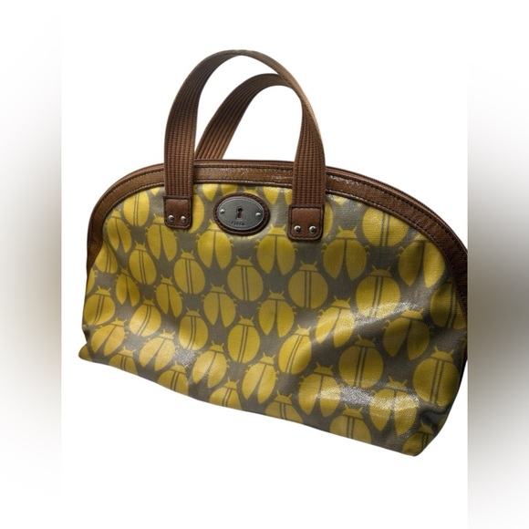 Fossil | Bags | Fossil Vintage Keyper Ladybug Coated Canvas Top Handle ...